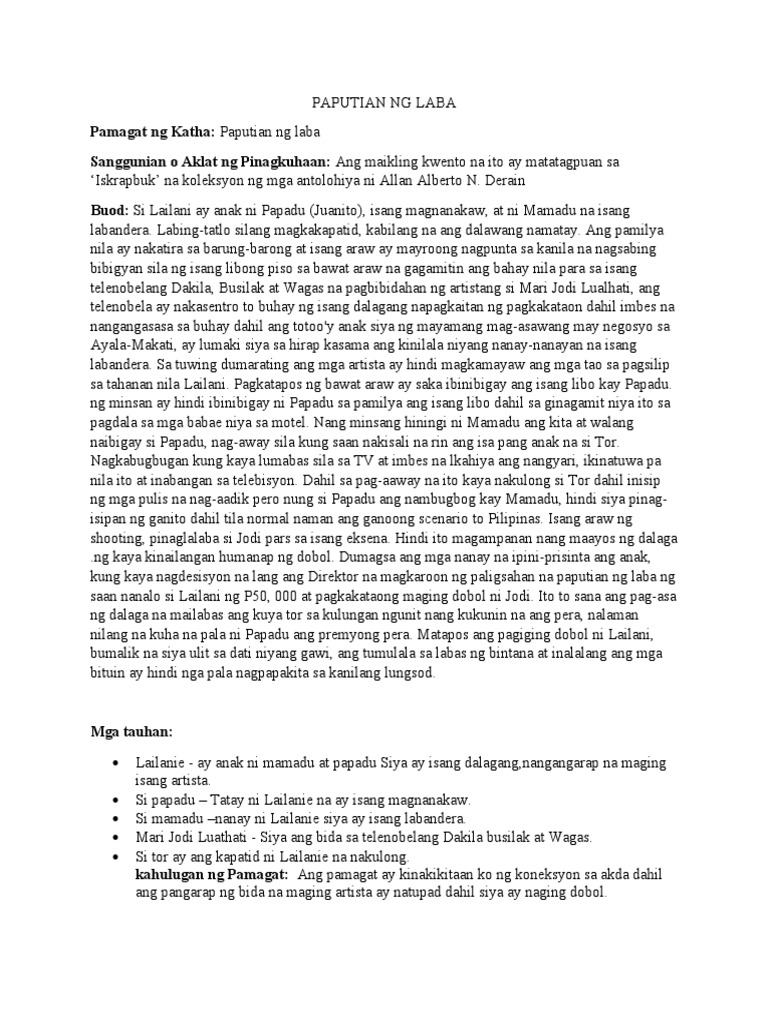 Paputian NG Laba | PDF