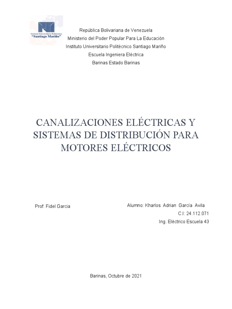 Canalizaciones Eléctricas y Sistemas de Distribución para Motores Eléctricos CA | PDF ...