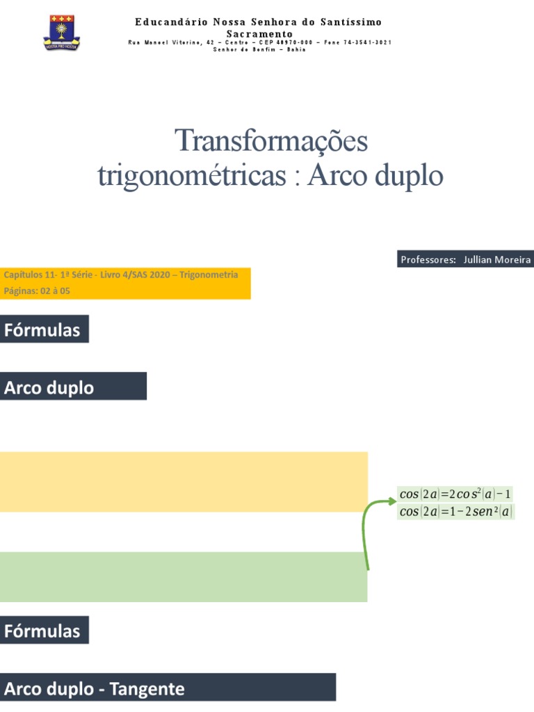 Arco Duplo e Triplo | PDF | Combinatória | Trigonometria