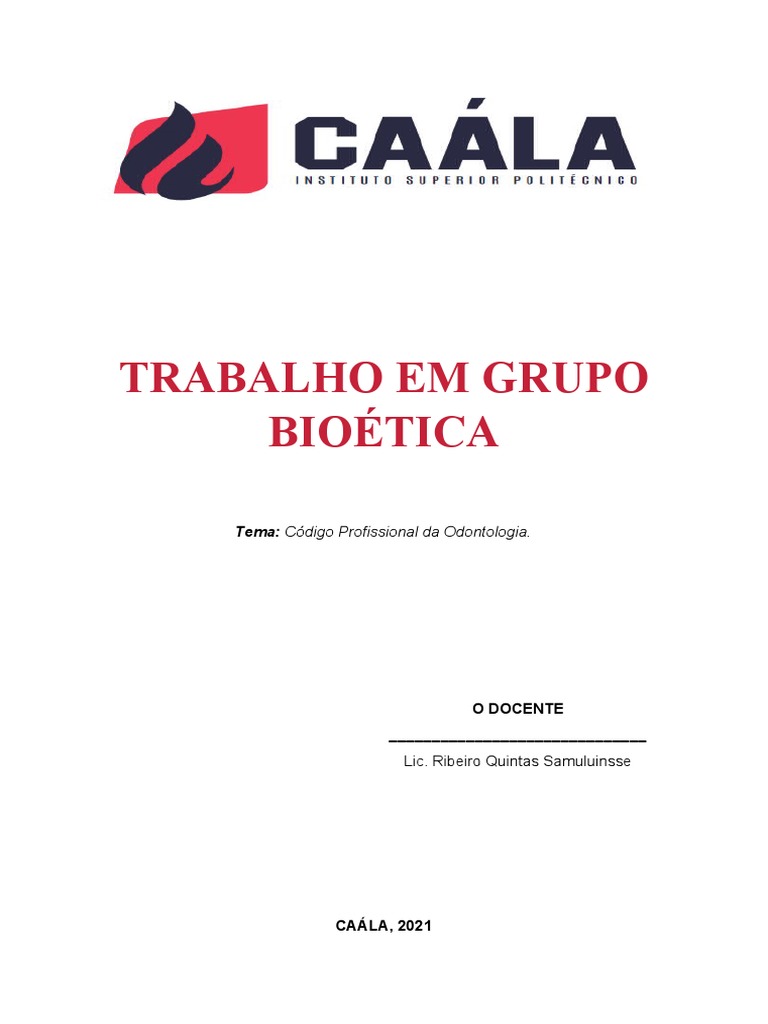 Bioética ISP CAALA | PDF | Odontologia | Dentista