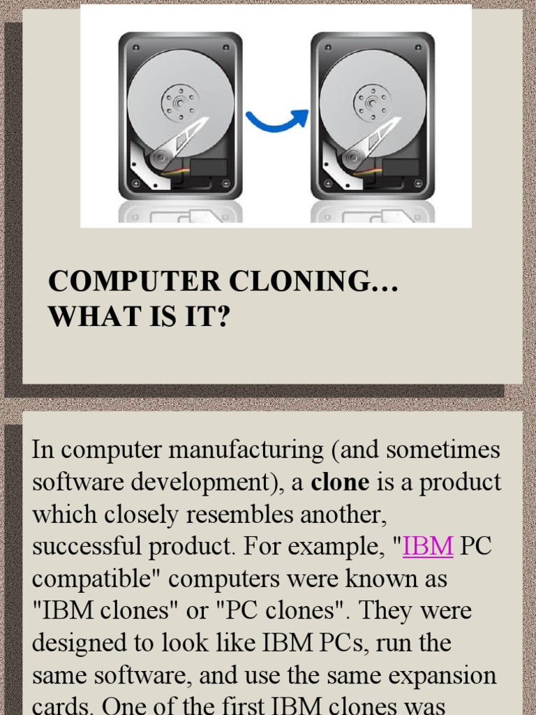 Computer Cloning What Is It? | PDF | Ibm Pc Compatibles | Hard Disk Drive