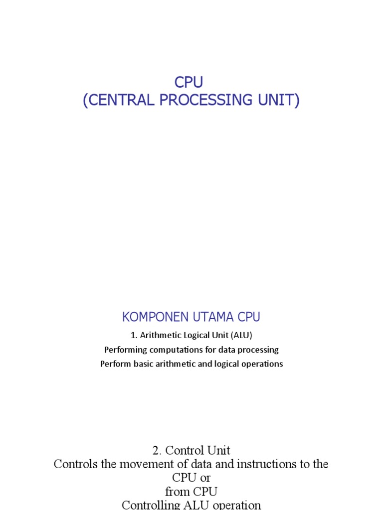 CPU (Central Processing Unit) | PDF