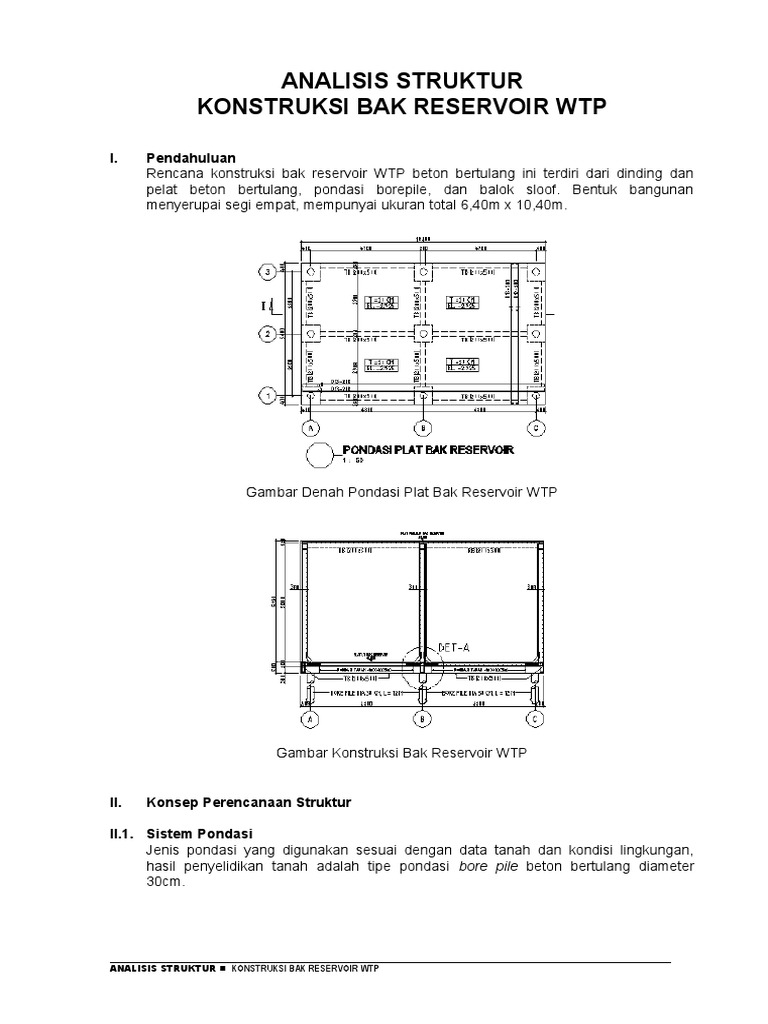 Analisis Struktur Bak Reservoir WTP | PDF | Seni | Sains & Matematika