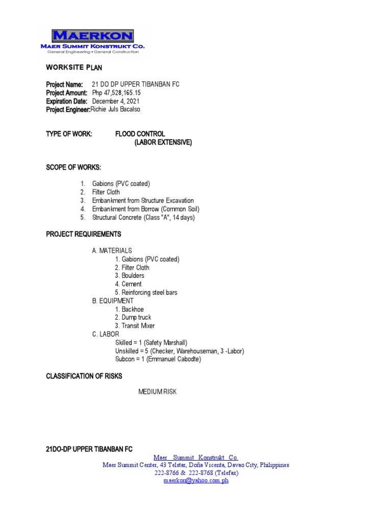 Work Site Plan | PDF | Personal Protective Equipment | Manufactured Goods