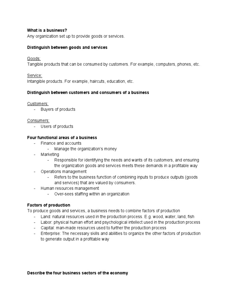 1.1 Intro To Business Management | PDF | Factors Of Production | Resource