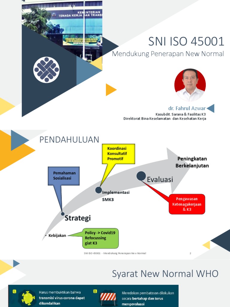 SNI ISI 45001mendukung Penerapan New Normal - Fahrul Azwar | PDF