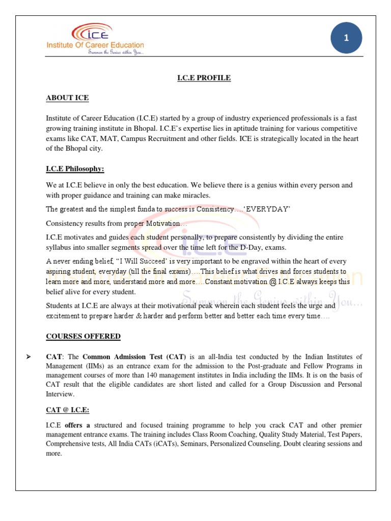 ICE Profile | PDF | Test (Assessment) | Behavior Modification
