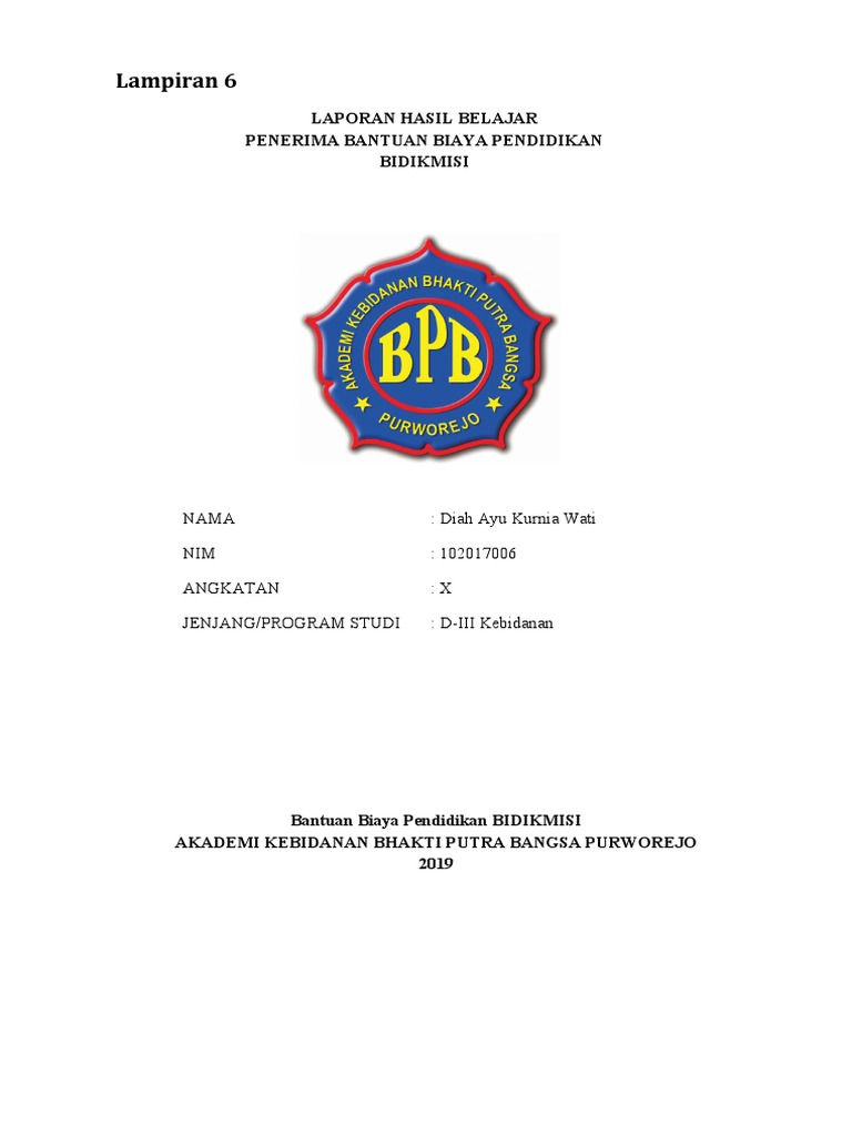 Lampiran 6 - Format Lap Hasil Belajar Bidikmisi | PDF