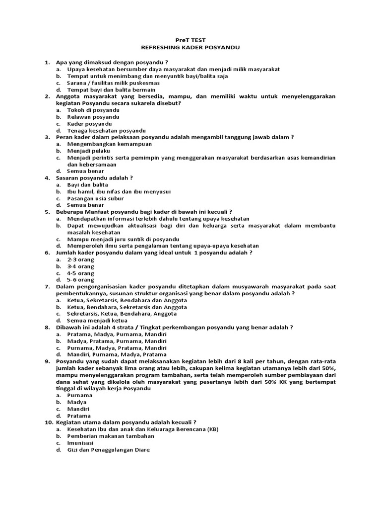 PreT TEST | PDF