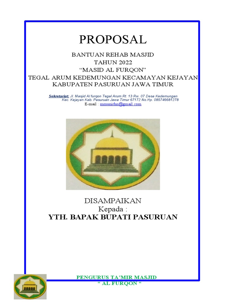 Proposal Rehab Masjid 2021 | PDF