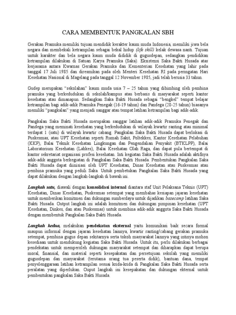 Cara Membentuk Pangkalan SBH | PDF