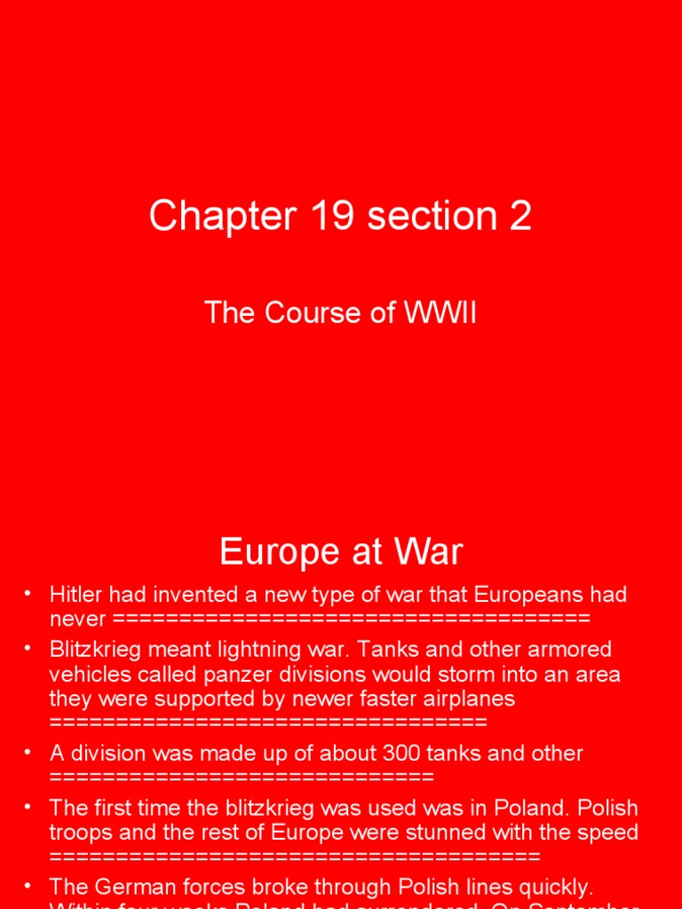 Chapter 19 Section 2: The Course of WWII | PDF | Allies Of World War II ...