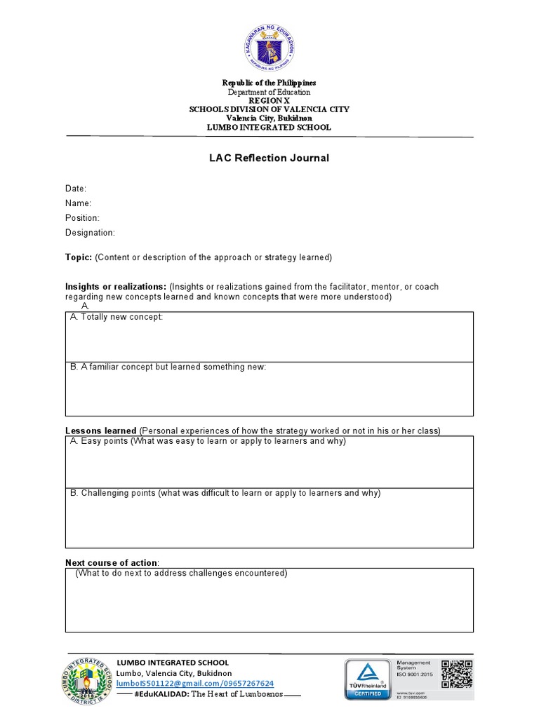 LAC Reflection Journal | PDF