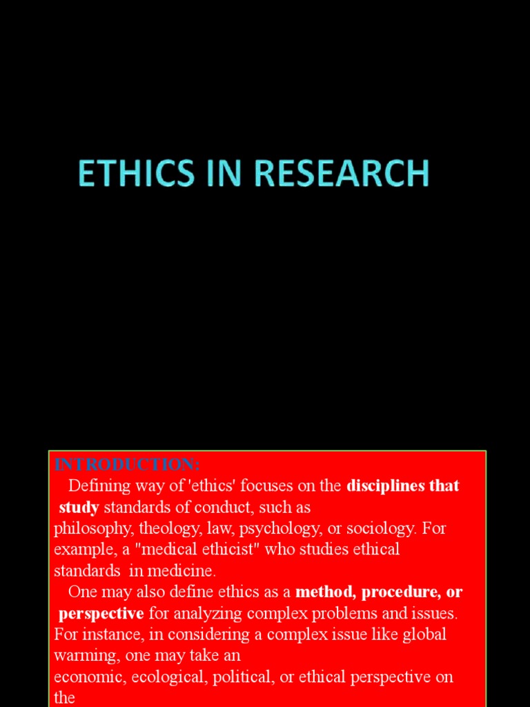 Ethical Issues in Research | PDF | Value (Ethics) | Applied Ethics