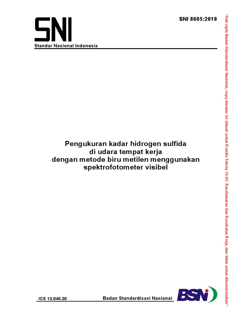 Sni 8605-2018 H2S | PDF