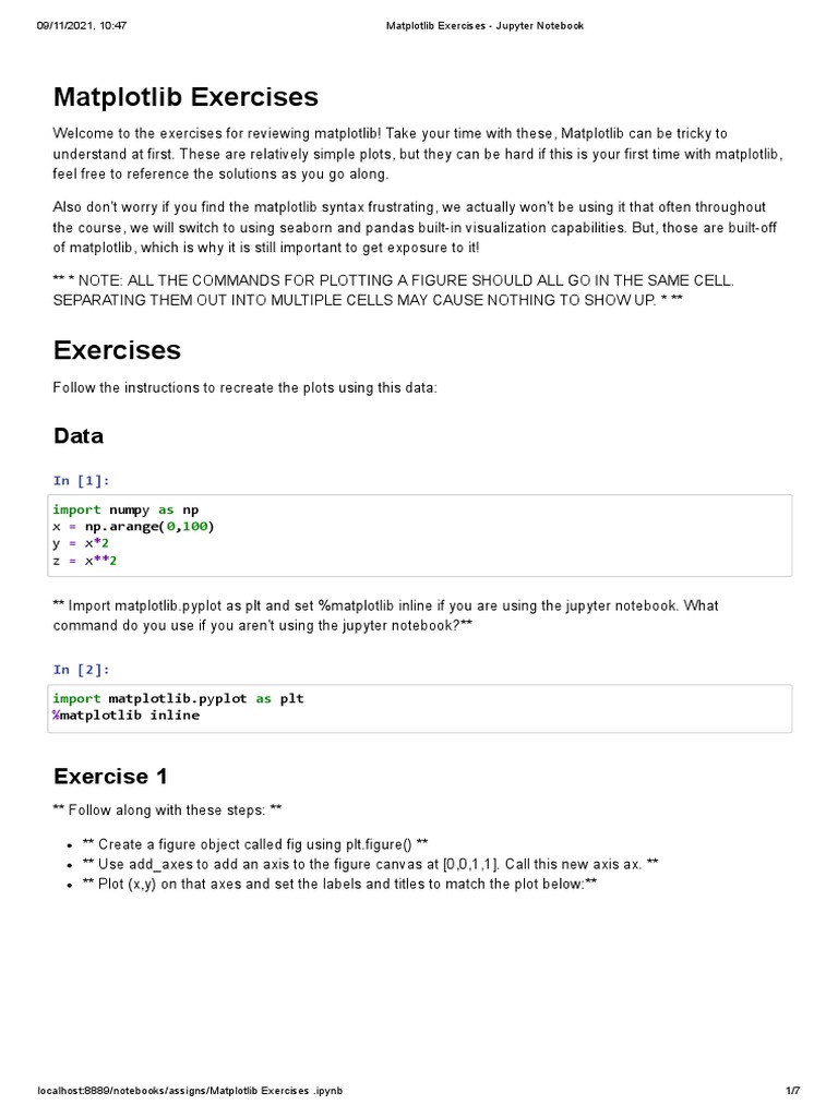 Matplotlib Exercises - Jupyter Notebook | PDF | Computer Engineering ...