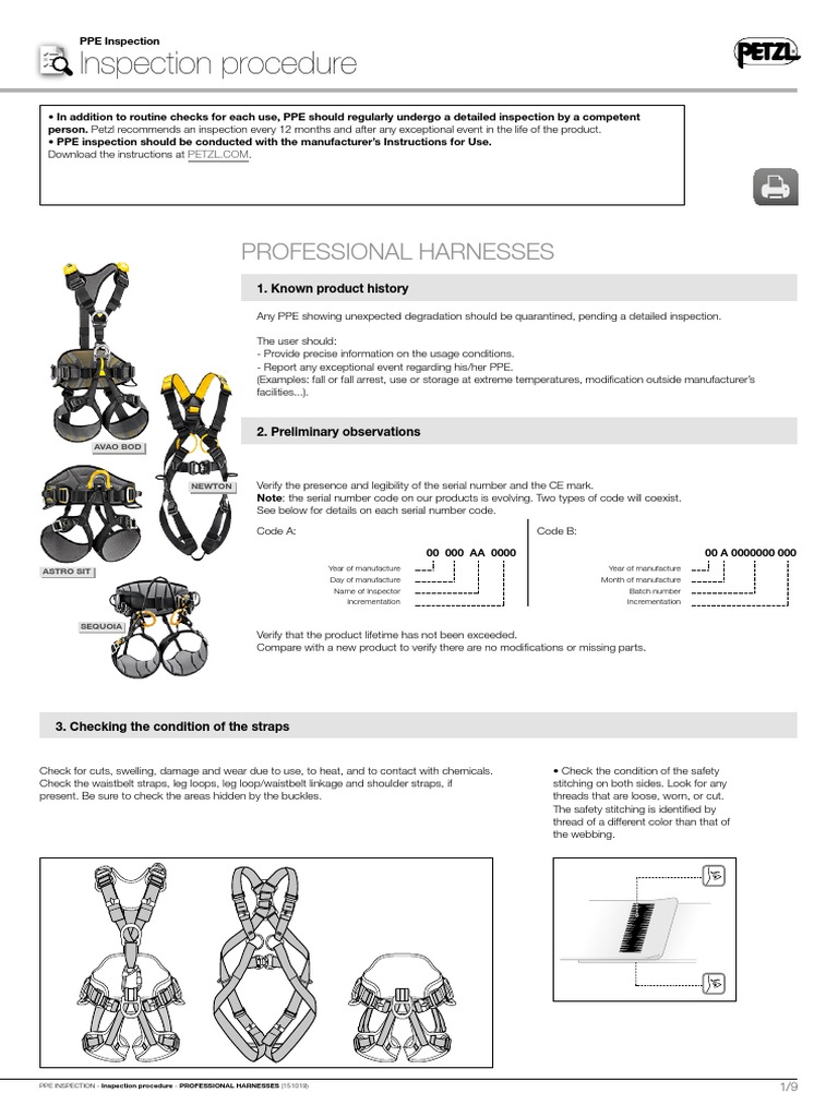 PPE Inspection Guide for Harnesses | PDF | Personal Protective ...