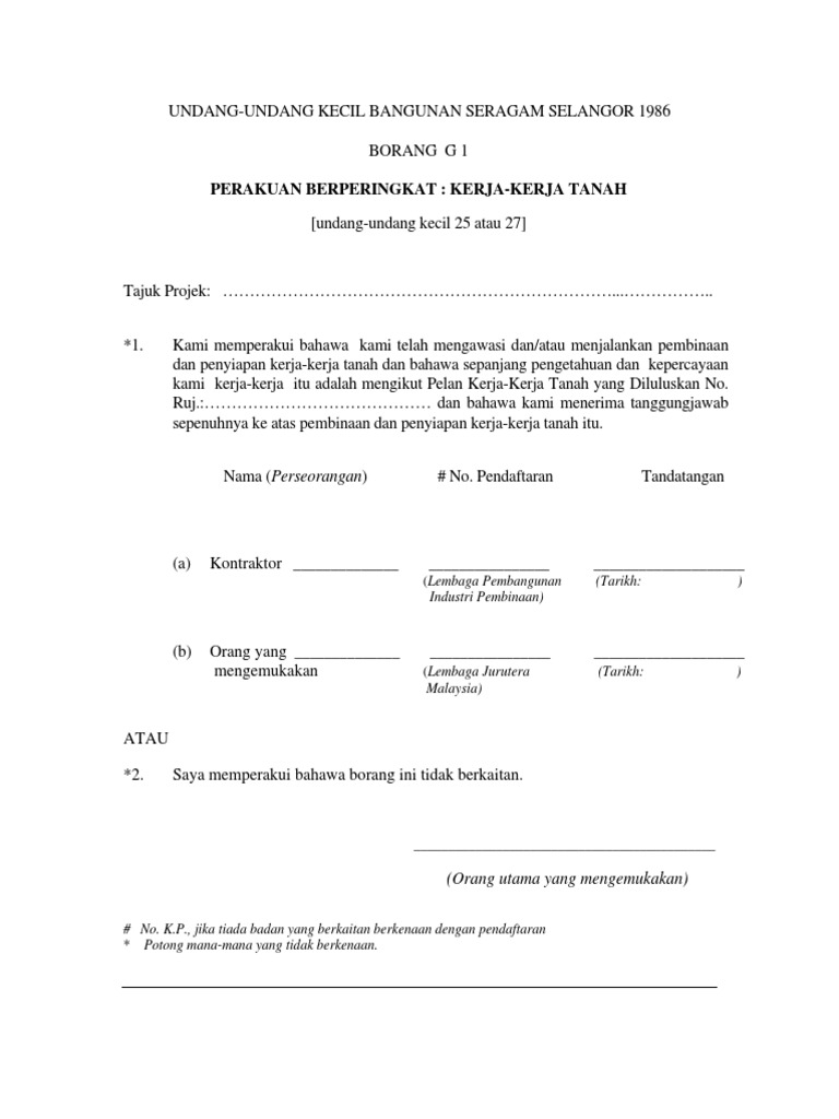 Borang G-Selangor BM | PDF