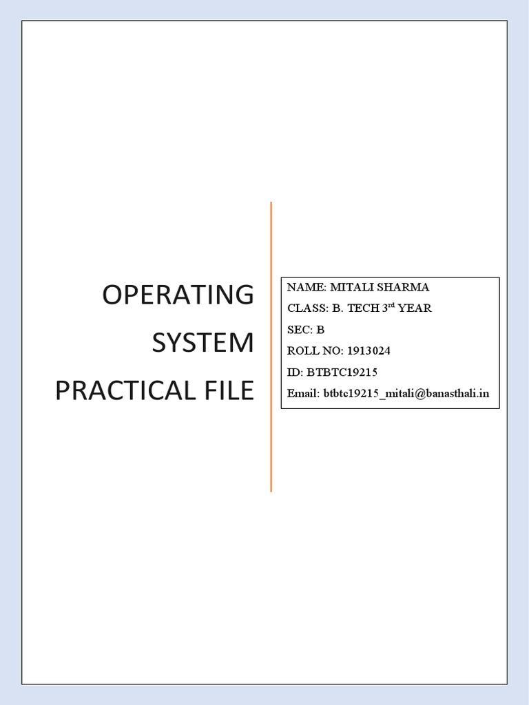 Operating System Practical File | PDF | Zip (File Format) | Operating System