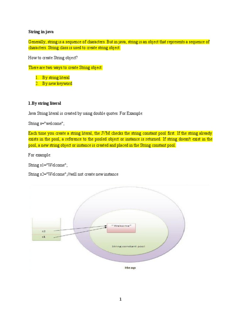 String in Java | PDF | String (Computer Science) | Java (Programming ...