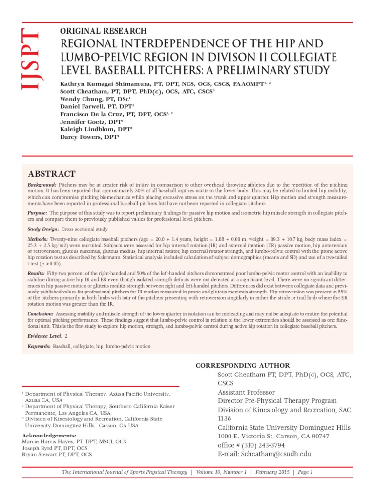 Regional Interdependence of The Hip and | PDF | Anatomical Terms Of ...