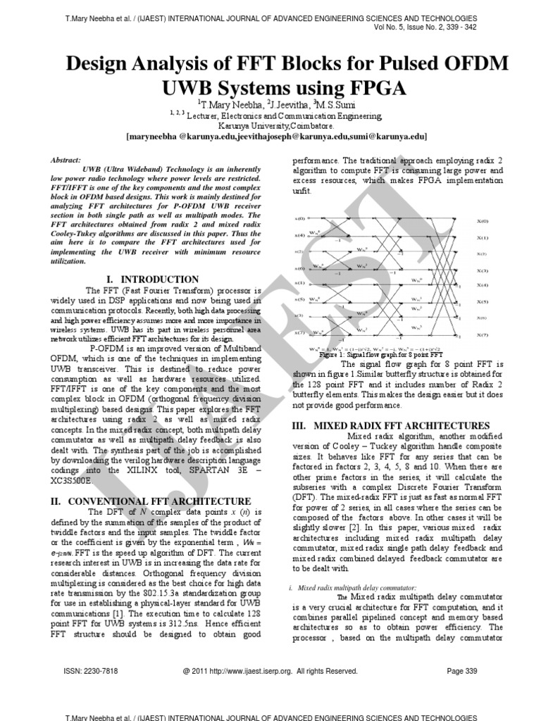 35ijaest Vol No 5 Issue No 2 Design Analysis Of Fft Blocks For Pulsed Ofdm Uwb Systems Using