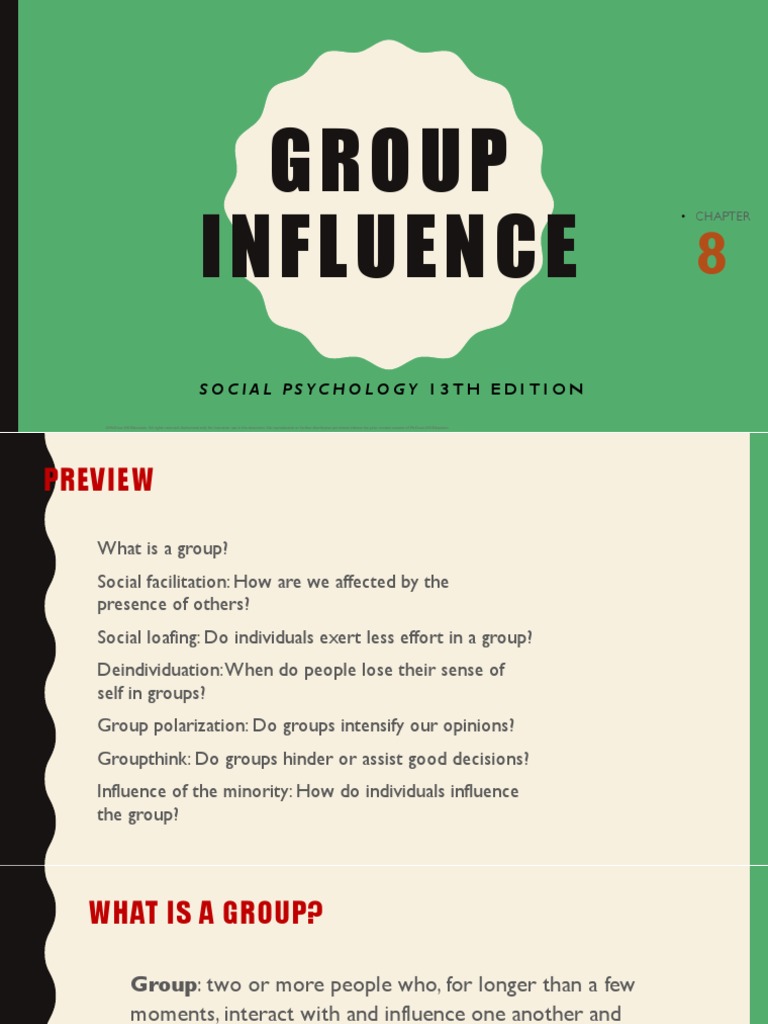 Chapter 8 - Group Influence | PDF | Leadership | Leadership