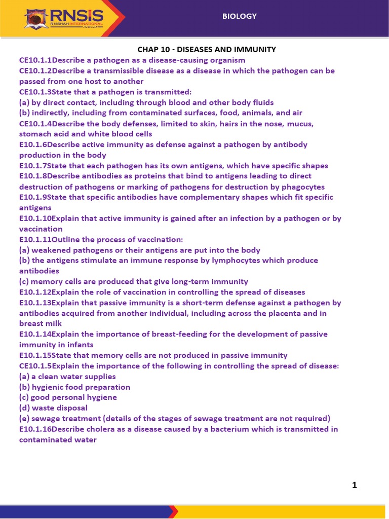Diseases & Immunity NOTES | PDF | Immune System | Antibody