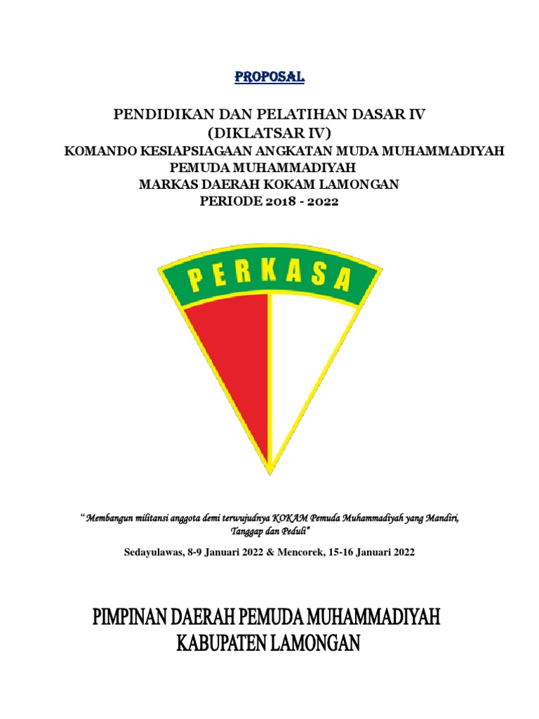 Proposal Diklatsar KOKAM Lamongan | PDF
