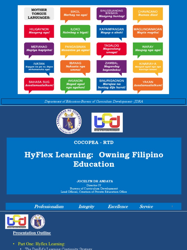 HyFlex Learning: The DepEd's Blended Learning Strategy | PDF | Schools ...