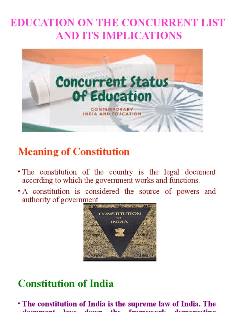 Education On The Concurrent List and Its Implications | PDF ...