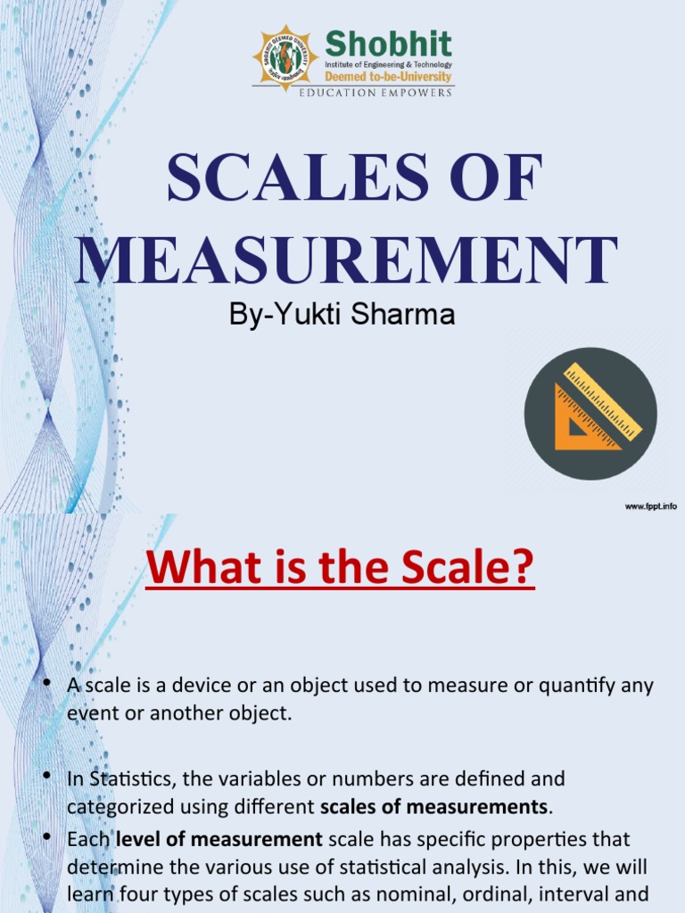 Scales of Measurment | PDF | Level Of Measurement | Statistics