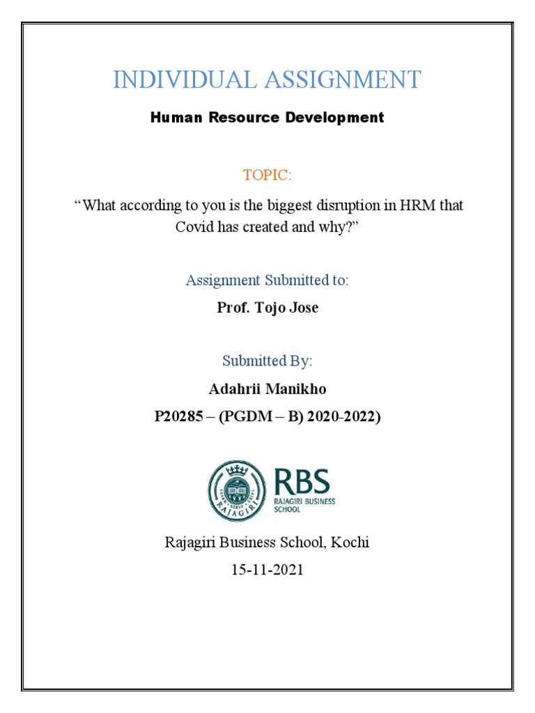 HRD Individual Assignment (P20285) | PDF | Employment | Human Resource ...