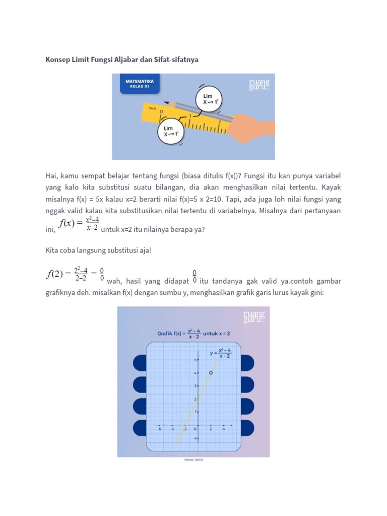 Limit Fungsi Aljabar: Konsep dan Metode | PDF