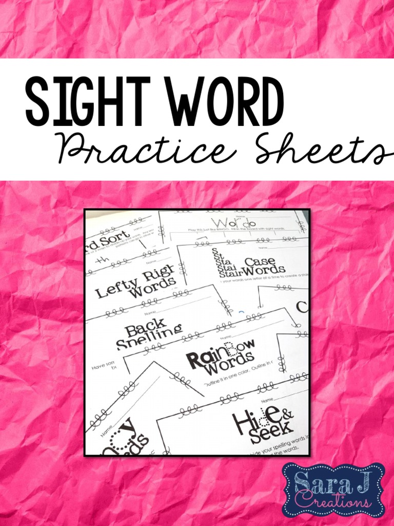 Sight Word Practice Sheets | PDF | Human Communication | Linguistics