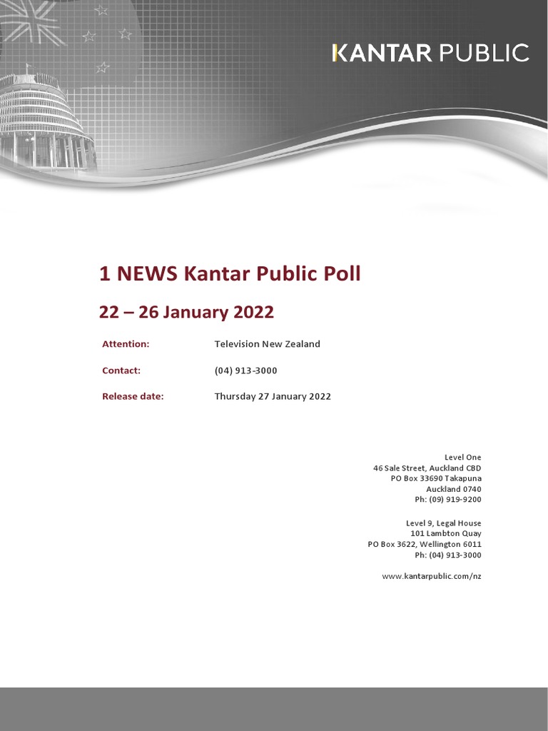 1news Kantar Public Poll Report - 22-26 January 2022 | PDF | Opinion ...
