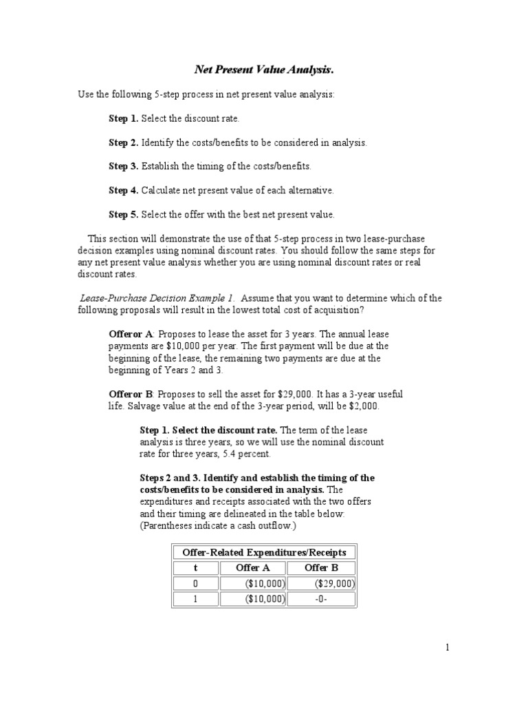 Net Present Value Analysis | PDF | Net Present Value | Present Value