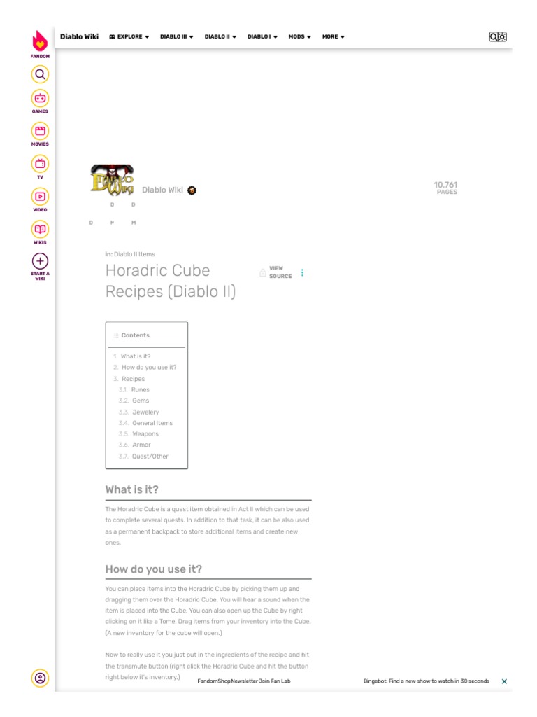 Runes Cube Recipe | PDF