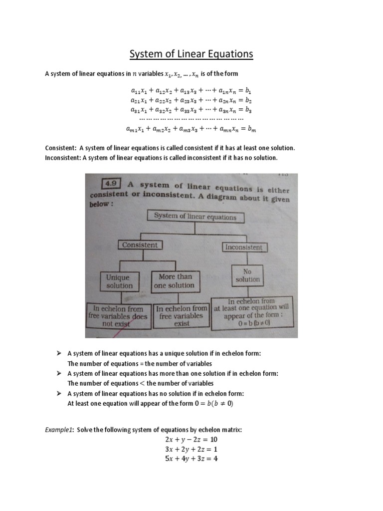 System of Linear Equations | PDF | System Of Linear Equations | Equations