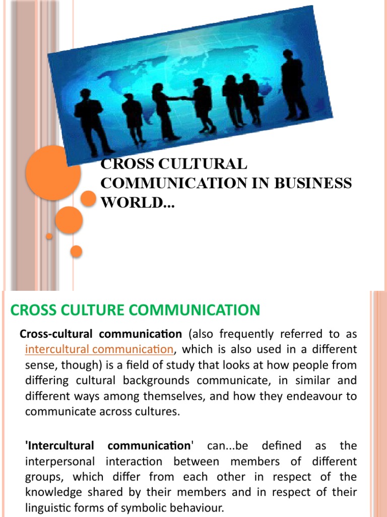 Cross Cultural Communication in Business World | PDF | Cross Cultural ...