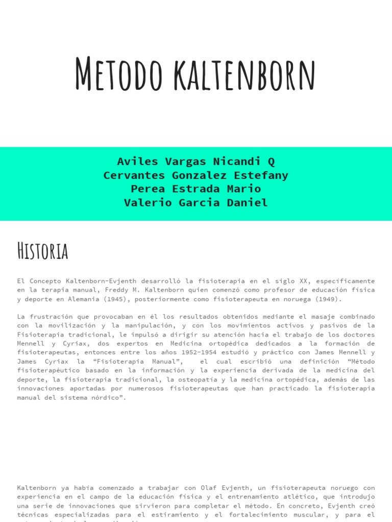 Método Kaltenborn en Terapia Manual | PDF | Terapia física | Articulación