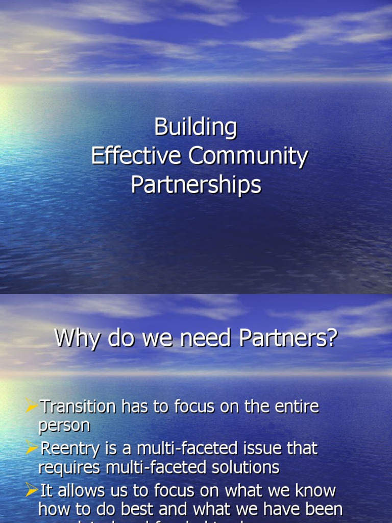 Building Effective Community Partnerships | PDF | Business
