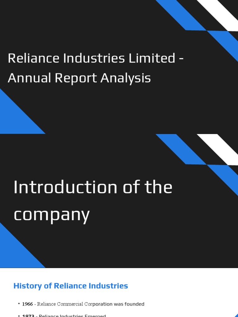 Reliance Industries Limited - Annual Report Analysis | PDF | Cash Flow ...