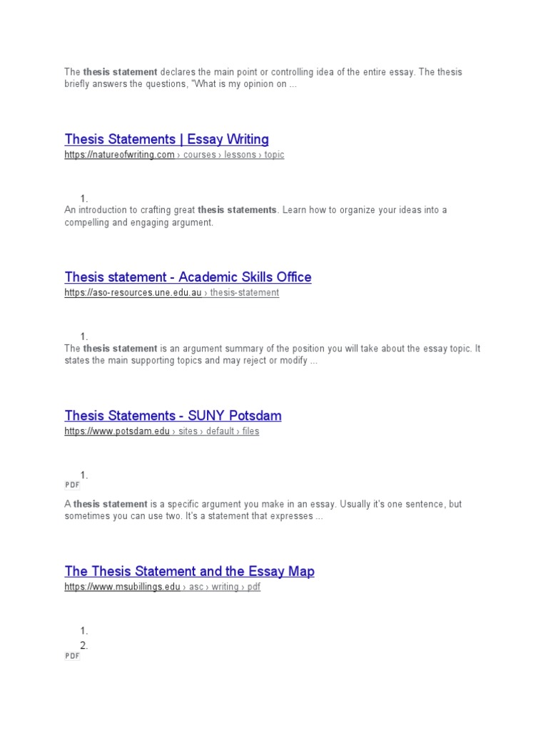 Crafting Effective Thesis Statements | PDF | Essays | Thesis