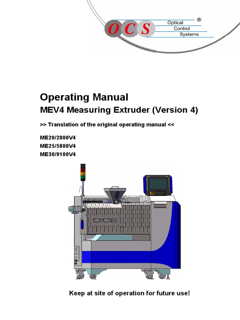 Operating Manual Extruder MEV4 (Rev1.0) | PDF | Menu (Computing) | Thermostat