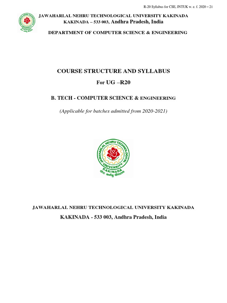 Course Structure and Syllabus UG - R20: Department of Computer Science ...