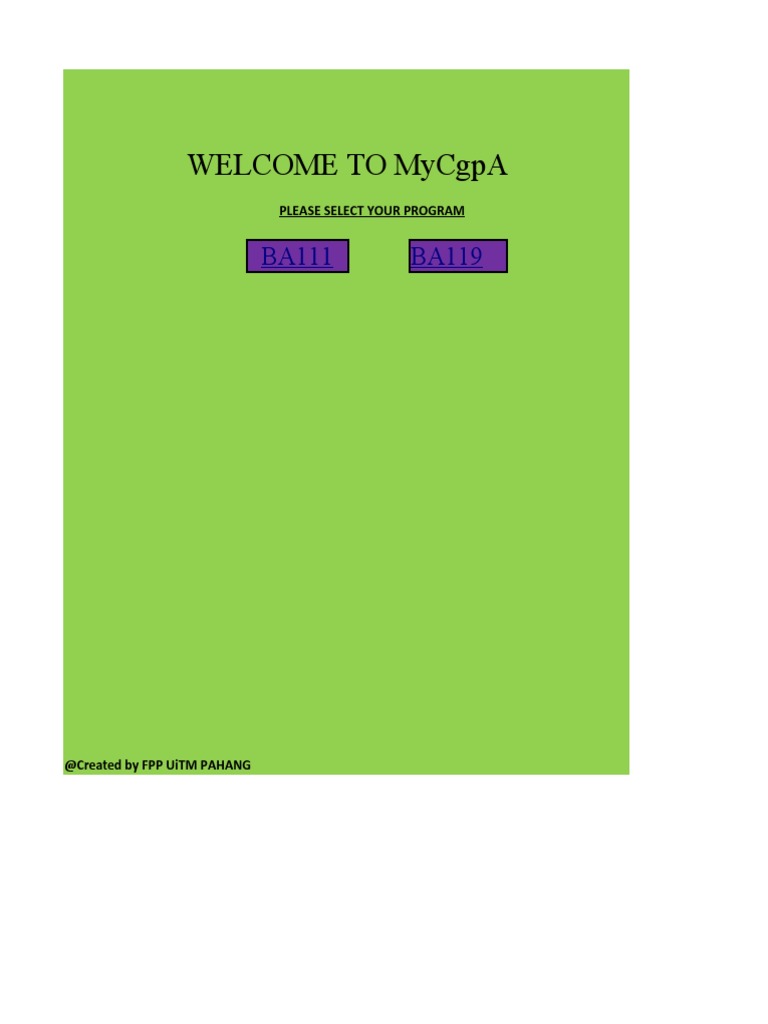 Welcome To Mycgpa: BA111 BA119 | PDF | Course Credit | Student ...