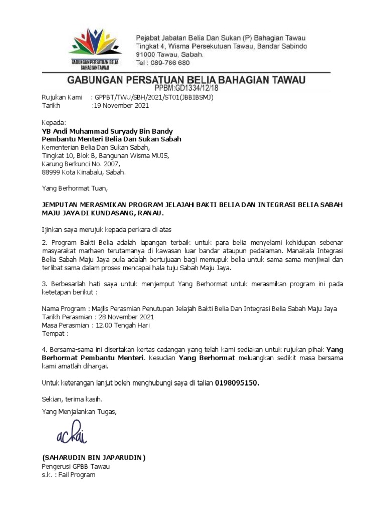 Surat Jemputan Perasmi | PDF