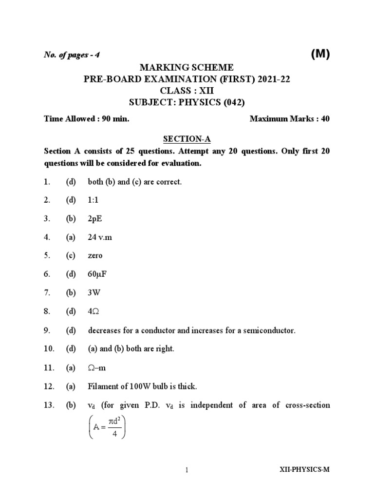 Answer Key Physics | PDF | Nature | Electrical Engineering