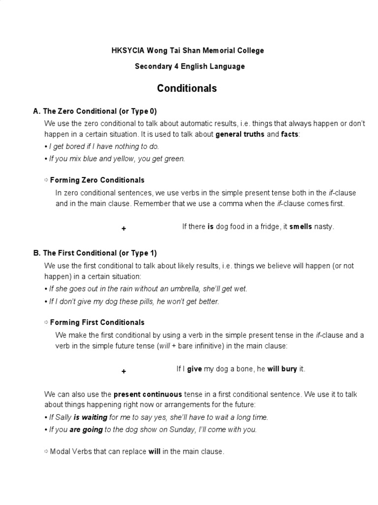 F.4 Conditionals Worksheets PDF 4B21 | PDF | Linguistics | Grammar
